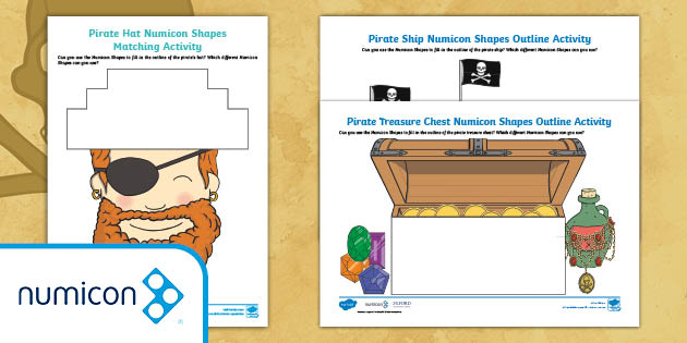 Pirate-Themed Numicon Shape Outlines Activities Pack
